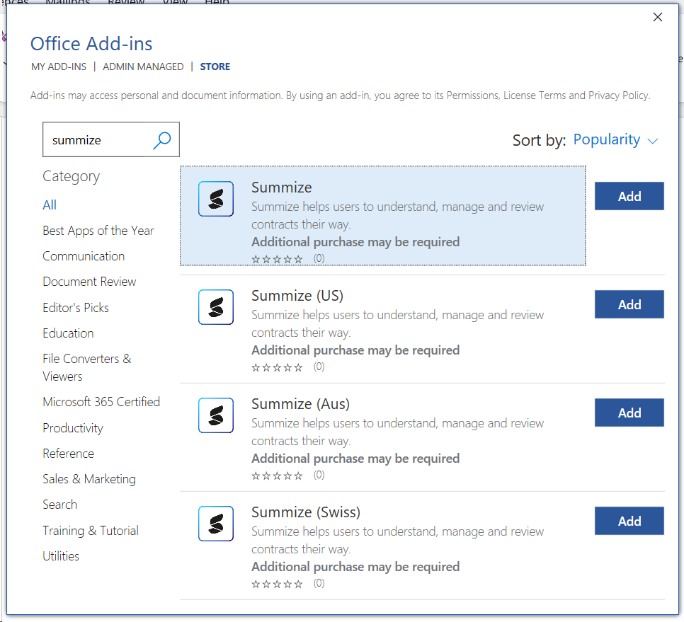 How do I install the Word Add-in?
